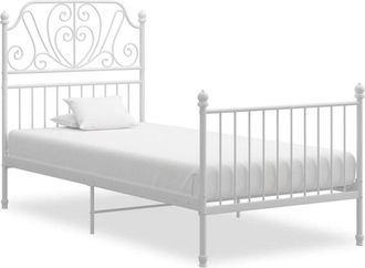 vidaXL Cadre de lit Blanc M&eacute;tal 100x200 cm