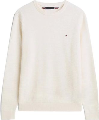 Tommy Hilfiger Homme, Pulls, Blanc, Taille: XL Pull textur&eacute; &agrave; col rond