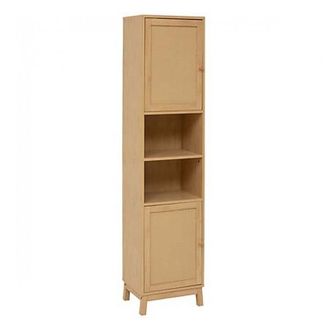 PEGANE Colonne meuble de rangement avec 2 porte et 2 niches, coloris ch&ecirc;ne - Longueur 40 x Profondeur 30 x Hauteur 168 cm