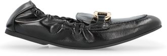 Ferragamo Womens Jodie Leather Loafers Black Lamb