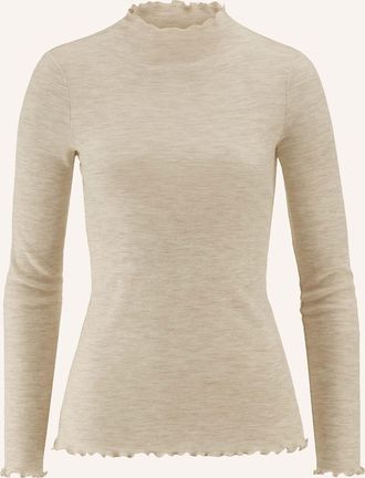 Hessnatur Hessnatur Hessnatur Mock-Neck Longsleeve Pointelle Aus Reiner Bio-Merinowolle beige