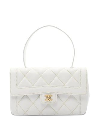 Chanel sac &agrave; main Wild Stitch en cuir (2004-2005) - Blanc