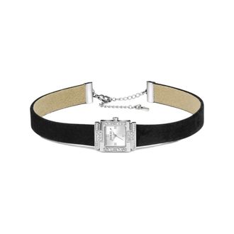 Guess Femme, Accessoires, Noir, Taille: ONE Size Montre Analogue Orn&eacute;e de Cristaux