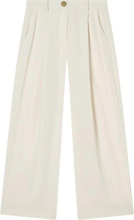 A|X Armani Exchange Femme, Pantalons, Blanc, Taille: 40 FR Wide Pantalons With Pleats