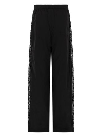 Msgm Lace-Trimmed Cotton Trousers - Black