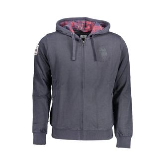 U.S.Polo Association Baumwollpullover mit besticktem Rei&szlig;verschluss und Taschen - - Sweatshirts & Hoodies - Herren - Blau - 2XL