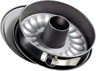 Zenker Springform Ø 28 cm ENERGY, Backform mit Flach- und Rohrboden und Auslaufschutz aus Stahlblech, runde Kuchenform mit Antihaftbeschichtung (Farbe: Silbe