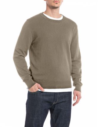 Replay Herren Pullover aus Baumwolle, Stone Grey 836 (Grau), 3XL