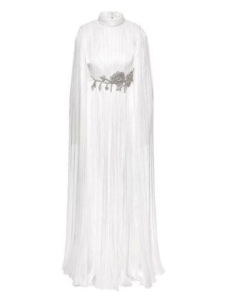 Ana Radu Maxikleid mit Falten - Weiß