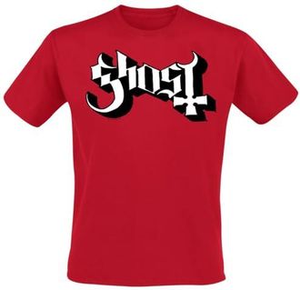 Ghost 2V Logo Homme T-Shirt Manches Courtes Rouge L 100% Coton Regular/Coupe Standard