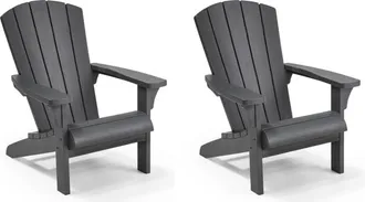 Keter Troy Adirondack Gartenstuhl - 2er-Set - 81x80x96,5 cm - Graphit - Keter