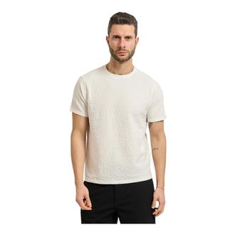 A|X Armani Exchange Homme, Tops, Blanc, Taille: XL T-shirt Slim Fit en jersey jacquard merceris&eacute;