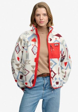 Superdry Fleecejacke OUTDOOR PRINTED ZIP FLEECE Slim Fit, mit Stehkragen