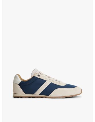 Tommy Hilfiger Baskets basses en textile - Beige multicolore-Bleu