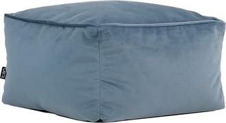 Icon Brand Amara Hocker, Hellblau, Flauschiger Samt Stoff, Samt Sitzsack, Sitzpuff Hocker mit Füllung, Fußhocker für das Wohnzimmer, Deko Wohnzimmer