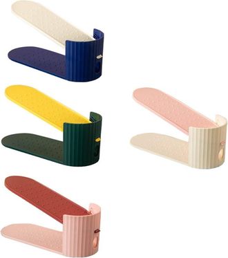 DOITOOL 4 St&uuml;ck Einstellbare Schuhhalter Schuhaufbewahrung Doppelstock Kunststoff Schuhregal f&uuml;r Schrank Schuhe Zuhause Platzsparend Robust Langlebig