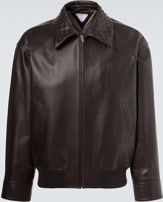 Bottega Veneta Jacke Intrecciato aus Leder