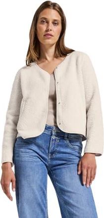 Street One 3227378 Veste en Peluche avec boutonnière, Tusk Cream, 48 Femmes
