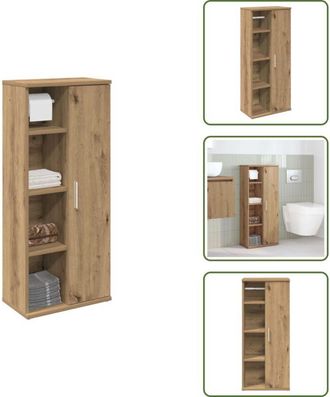 vidaXL Stauraum - vidaXL Badezimmerschrank mit Rollenhalter Artisan-Eiche 39x22x90 cm - Badezimmer M&ouml;bel