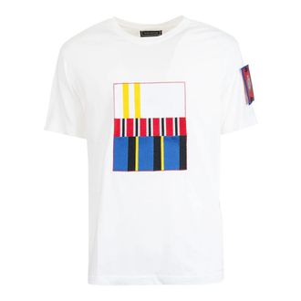 Tommy Hilfiger Bright White Stripe Logo Shirt - - Tops - Herren - Wei&szlig; - L