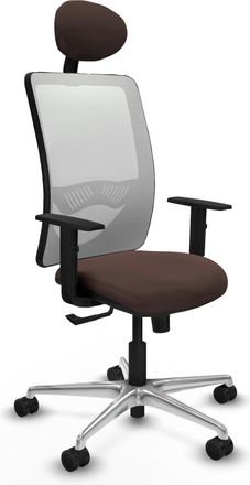 Piqueras y Crespo Zulema Heimarbeitssessel mit 1D-Armen, h&ouml;henverstellbarer Lendenwirbelst&uuml;tze und festem Kopfteil, ausgestattet mit 3 Positionen und Schneidschaum, Wei