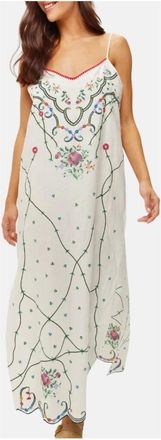 Me369 Femme, Robes, Multicolore, Taille: 42 FR Embroidered Slip Maxi Dress