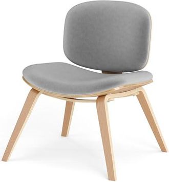 Giantex Chaise dAppoint, Chaise Scandinave Rembourr&eacute;e avec Dossier Incurv&eacute;, Cadre en Bois Courb&eacute; Massif, sans Accoudoirs, Peu Encombrante, pour Cuisine, Salle