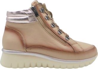 Erase 4030 Bottines décontractées en cuir type montagne avec lacets et fermeture éclair, col rembourré, semelle en polyuréthane avec talon compensé de 3 cm 