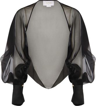 Genny Femme, Blouses et Chemises, Noir, Taille: 38 FR Silk Blouse