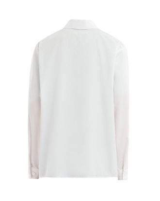Marni Mens Long-Sleeve Zip Shirt Lily White Cotton Woven