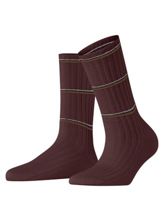Falke Damen Socken Cosy Wool Boot W So Wolle Kaschmir einfarbig 1 Paar, Braun Cayenne 5950 Stripe, 39-42