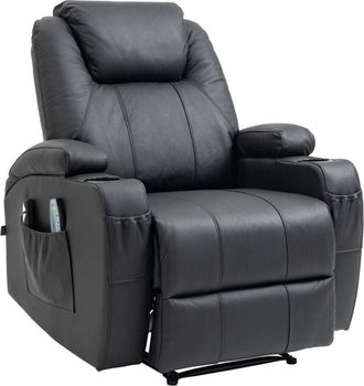 Clp Sessel Hepler mit Massagefunktion Echtleder schwarz