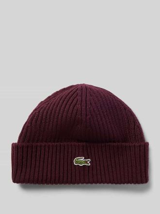 Lacoste M&uuml;tze aus Wolle mit Logo-Patch