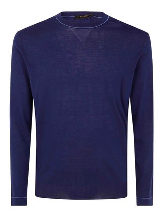 Moorer Pull Col Rond - Bleu