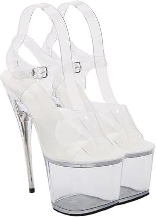 Yardwe Sandales à Talons Transparents Élégantes pour Femme Design Simple et Chic pour Fêtes Semelle Antidérapante Confort et Style Pointure