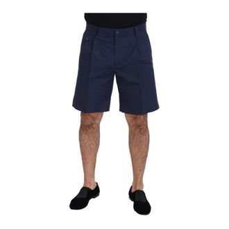 Dolce & Gabbana Blaue Chino Plissee Shorts - - Shorts - Herren - Blau - XL
