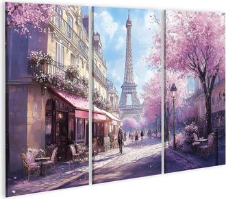 Islandburner Bild auf Leinwand Fr&uuml;hlingszeit in Paris mit Blick auf den Eiffelturm Bilder Wandbilder Poster