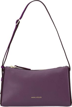 Manu Atelier Mini Prism Hobo Sac Manu Atelier Steel / Cuir violet