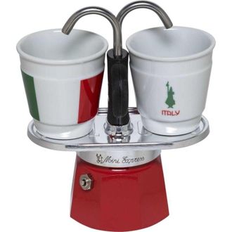 Bialetti Set Mini Italia 2 Cafeti&egrave;re Expresso Rouge 90 ml