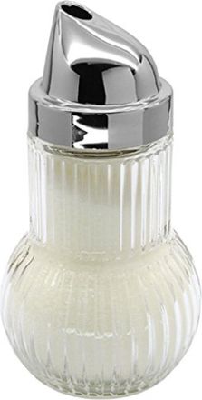 Fackelmann 46907 Zuckerdosierer Rubin, Zuckerstreuer, Glas mit Chromkapsel