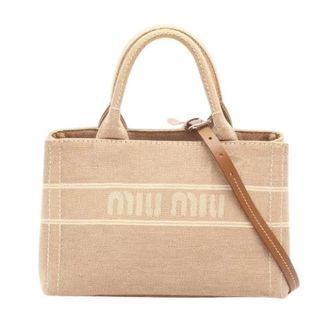 Miu Miu Pre-owned Canvas 2way tote bag - - Pre-owned - Damen - Beige - ONE SIZE