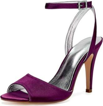 Generic Sandales À Bout Ouvert Mariée Stylet Talons Femmes Eté Talon Mariage Soirée Chaussures Femmes 10.5Cm,Violet,41 EU