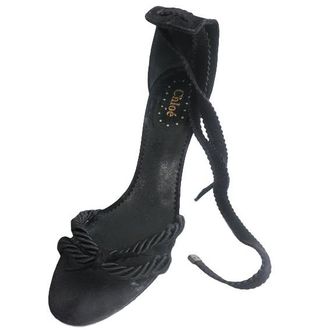 Chlo&eacute; Suede & Rope Lace Up Sandals Size 38