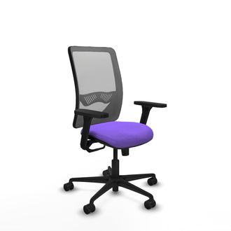 Piqueras y Crespo B&uuml;rostuhl Zulema mit 3D-Armlehnen, ausgestattet mit 3 Positionen und Schneidschaum, mit Rollen 65 mm, Nylon, Grau/Lila