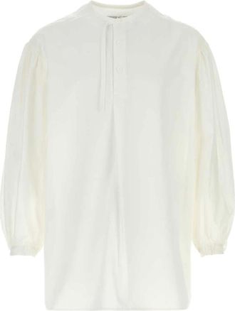 Yohji Yamamoto Homme, Chemises, Blanc, Taille: L Chemise &agrave; manches fronc&eacute;es