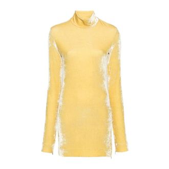 Jil Sander Femme, Pulls, Jaune, Taille: 42 FR Top Avec D&eacute;tails En Velours