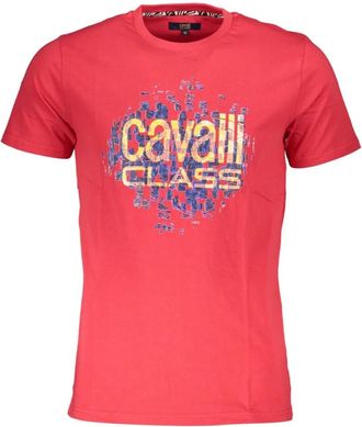 Cavalli Rotes T-Shirt mit kurzem &Auml;rmel und Logo-Druck - - Tops - Herren - Rot - XL