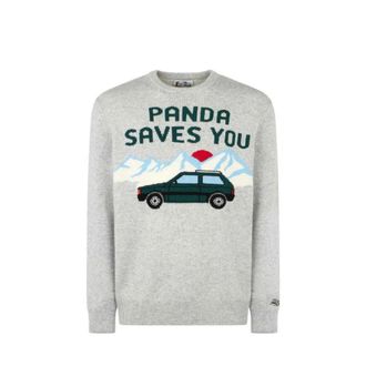 MC2 Saint Barth Heron Pullover mit Panda-Print - - Sweatshirts & Hoodies - Herren - Grau - XL