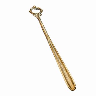 Loberon Schuhl&ouml;ffel Lucas - Elegantes Finish, Dekoratives Aluminium, 38 cm Lang, Messing