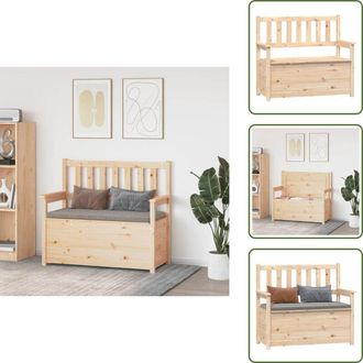 vidaXL Vidaxl - Sitzbank 112,5x51,5x96,5 cm Massivholz Kiefer - Holzbank - Kiefernholzbank - Stauraumbank - Wohnzimmersofa - Gartenbank